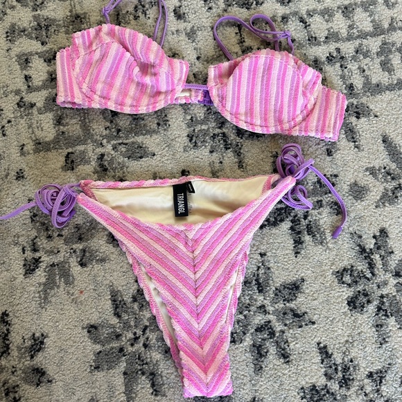 triangl swimwear | Swim | Triangl Swimwear Pink Striped Bikini | Poshmark